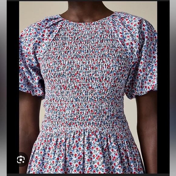 J. Crew | Dresses | J Crew Meadow Dress Poppy Cotton Poplin S Nwt ...